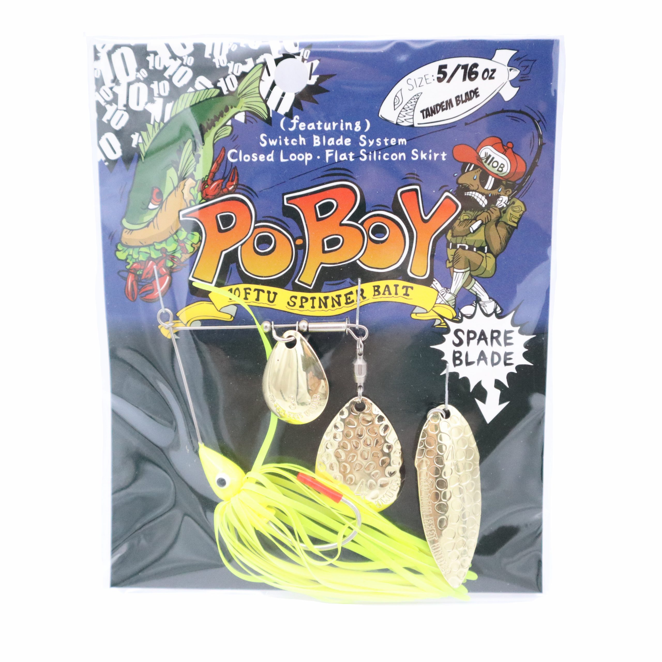 Po-Boy Tandem Blade #01 Chartreuse - Tsuri Seikō Lureshop